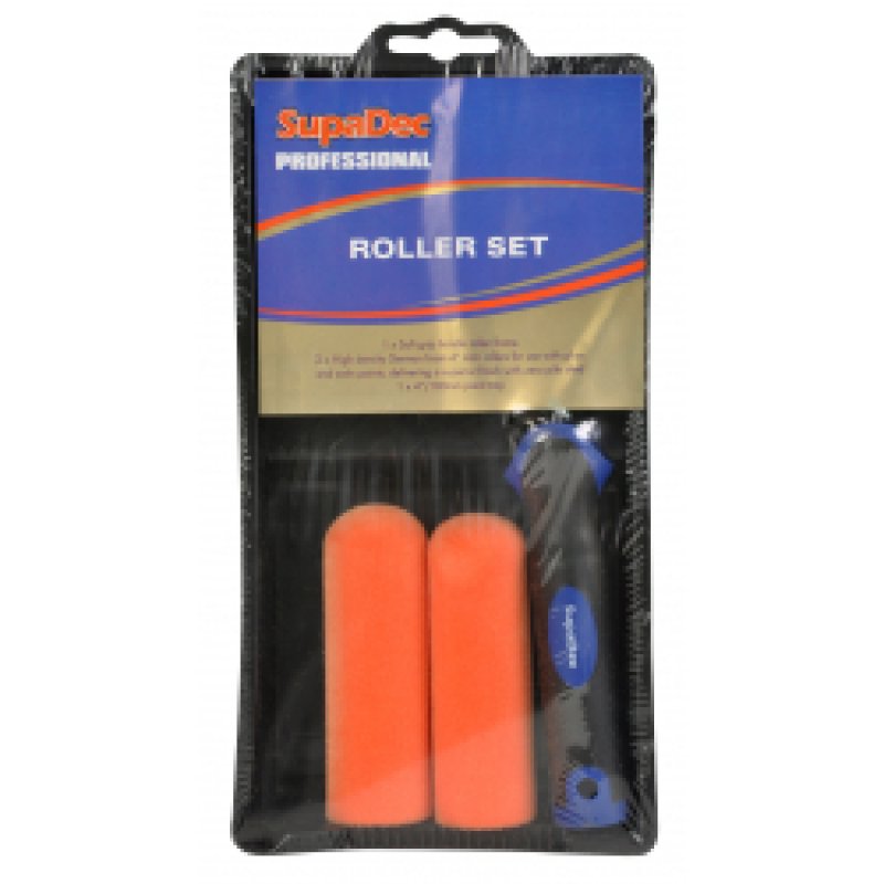 4 PCE FOAM FLOCK PAINT ROLLER SET | Middlewich