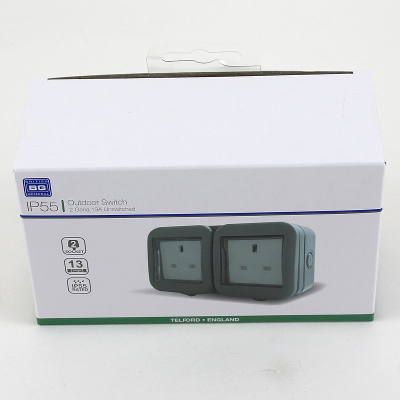 IP55 UNSWITCHED DOUBLE EXT SOCKET | Middlewich