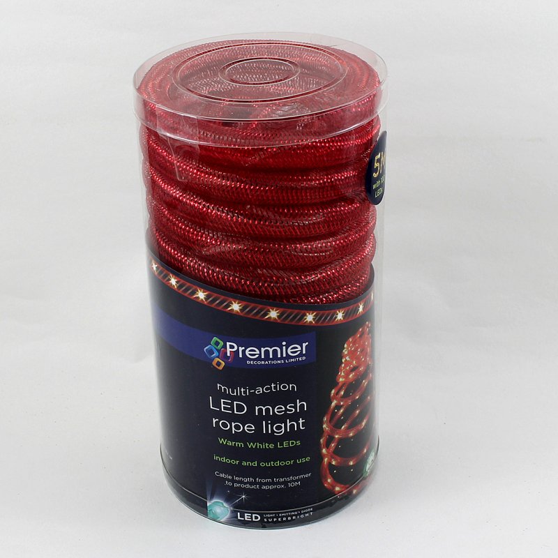 RED 5M MESH ROPE LIGHT | Middlewich
