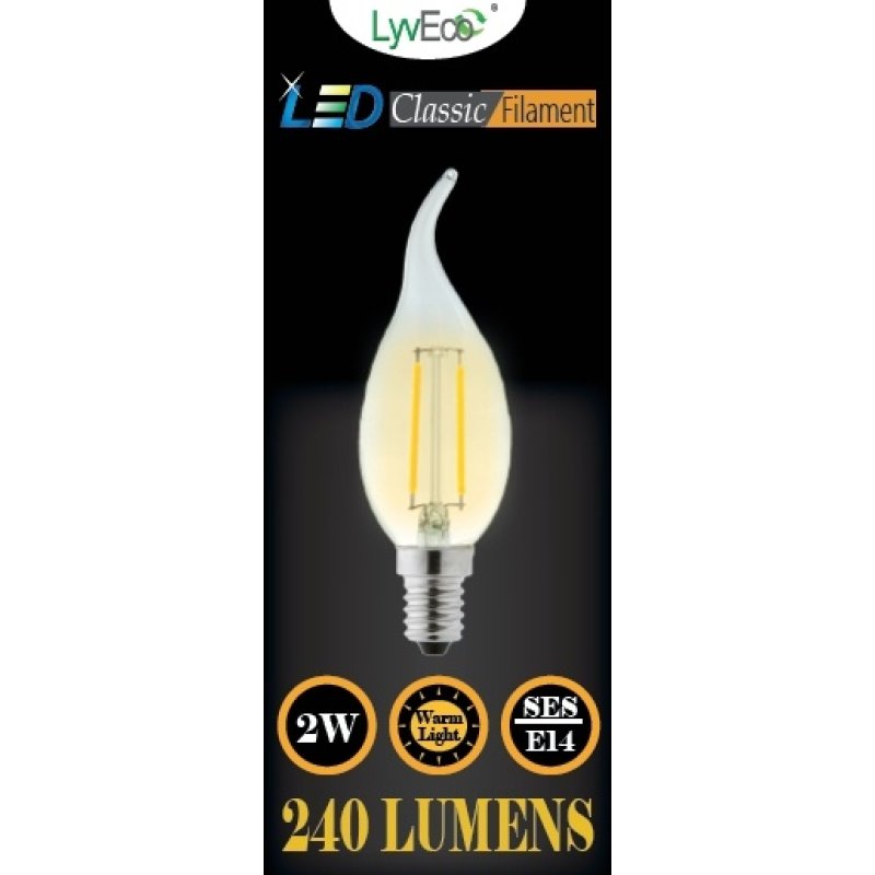 2W SES CLEAR CANDLE WICK WW BULB | Middlewich