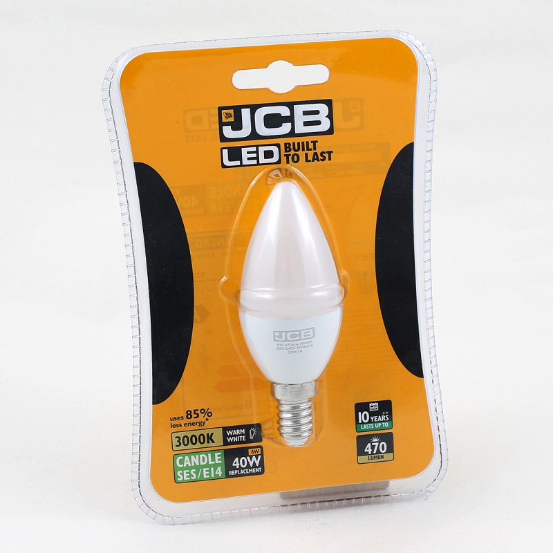 6W WW JCB LED CANDLE BULB OPAL | Middlewich