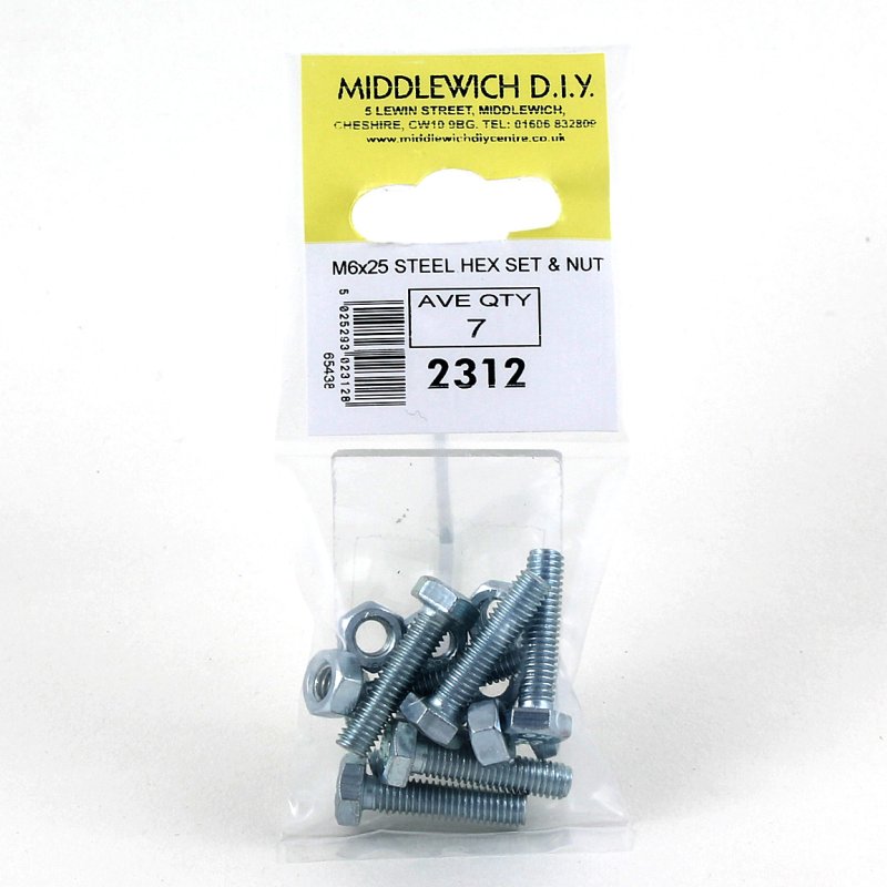 2312 M6X25 HT HEX SET SCREWS (7) | Middlewich