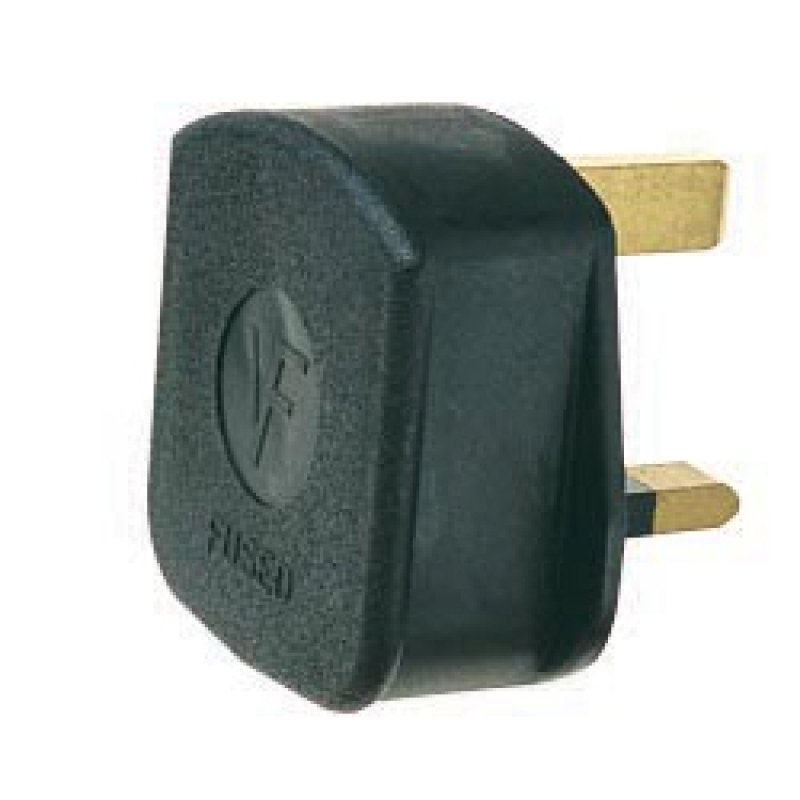 13A 3PIN RUBBER PLUG BLACK | Middlewich