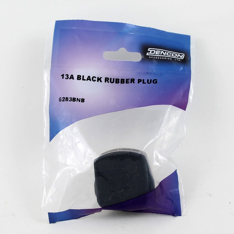 13A 3PIN RUBBER PLUG BLACK | Middlewich