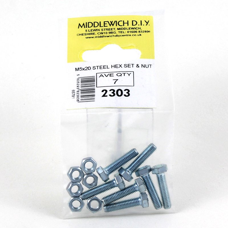 2303 M5X20 HT HEX SET SCREWS (7) | Middlewich